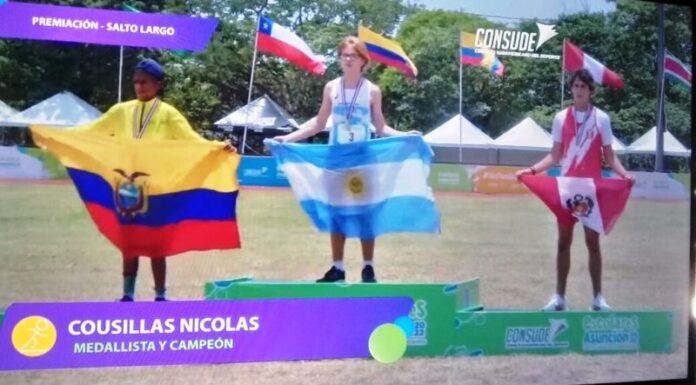 Nicolás Cousillas medalla de oro en Salto en Largo | DIARIO LA CALLE